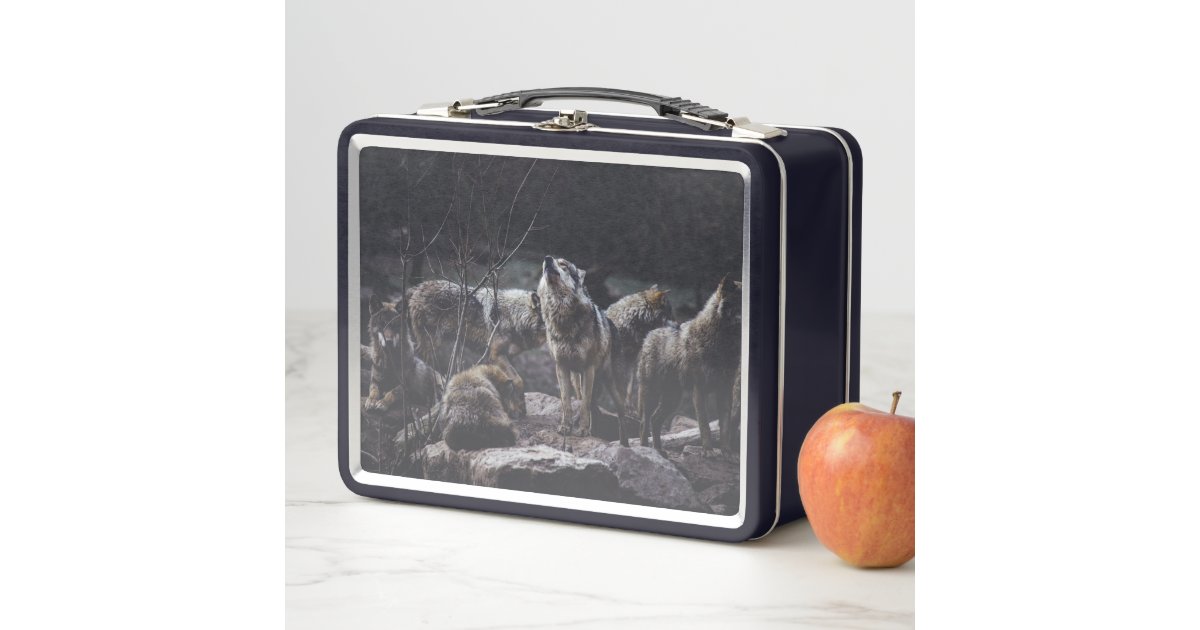 Wolf Pack Metal Lunch Box | Zazzle