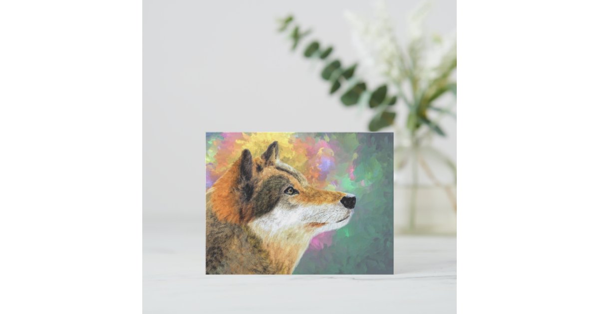 Wolf Painting Postcard | Zazzle