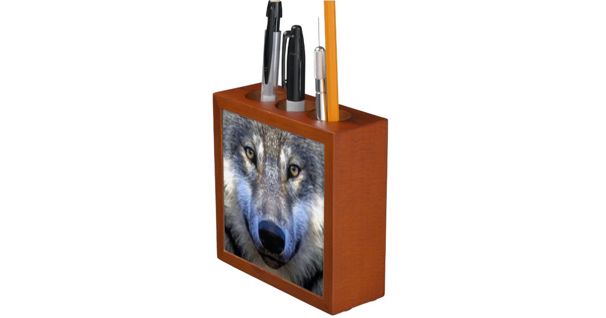 Wolf Pencil/Pen Holder | Zazzle
