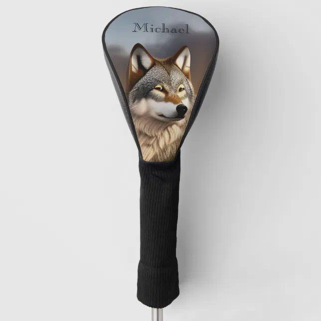 Wolf Picture Monogram Golf Head Cover | Zazzle