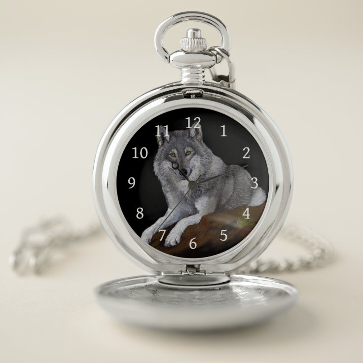 Wolf Pocket Watch | Zazzle