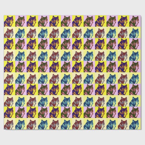 Wolf Pop Art Wrapping Paper | Zazzle