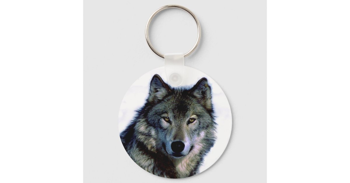 Wolf Portrait Keychain | Zazzle