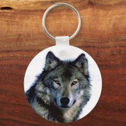 Wolf Portrait Keychain | Zazzle