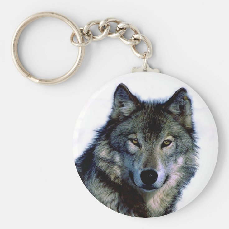 Wolf Portrait Keychain | Zazzle