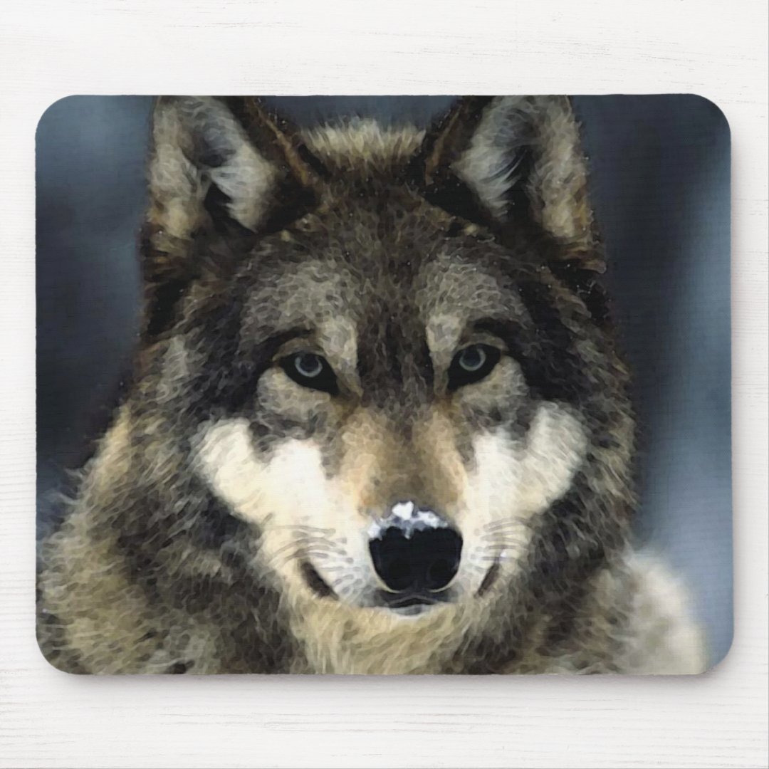 Wolf Portrait Mousepads | Zazzle