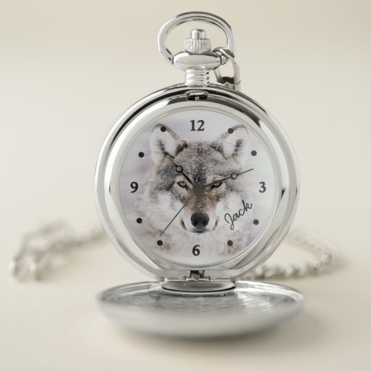 Wolf Portrait Pocket Watch | Zazzle.com