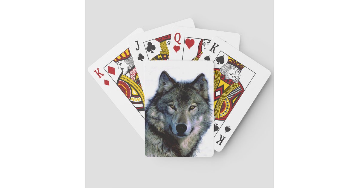 Wolf Portrait Poker Cards | Zazzle
