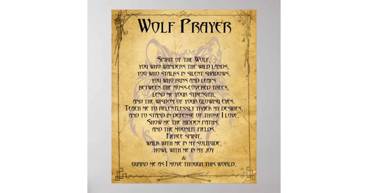Wolf Prayer Poster | Zazzle