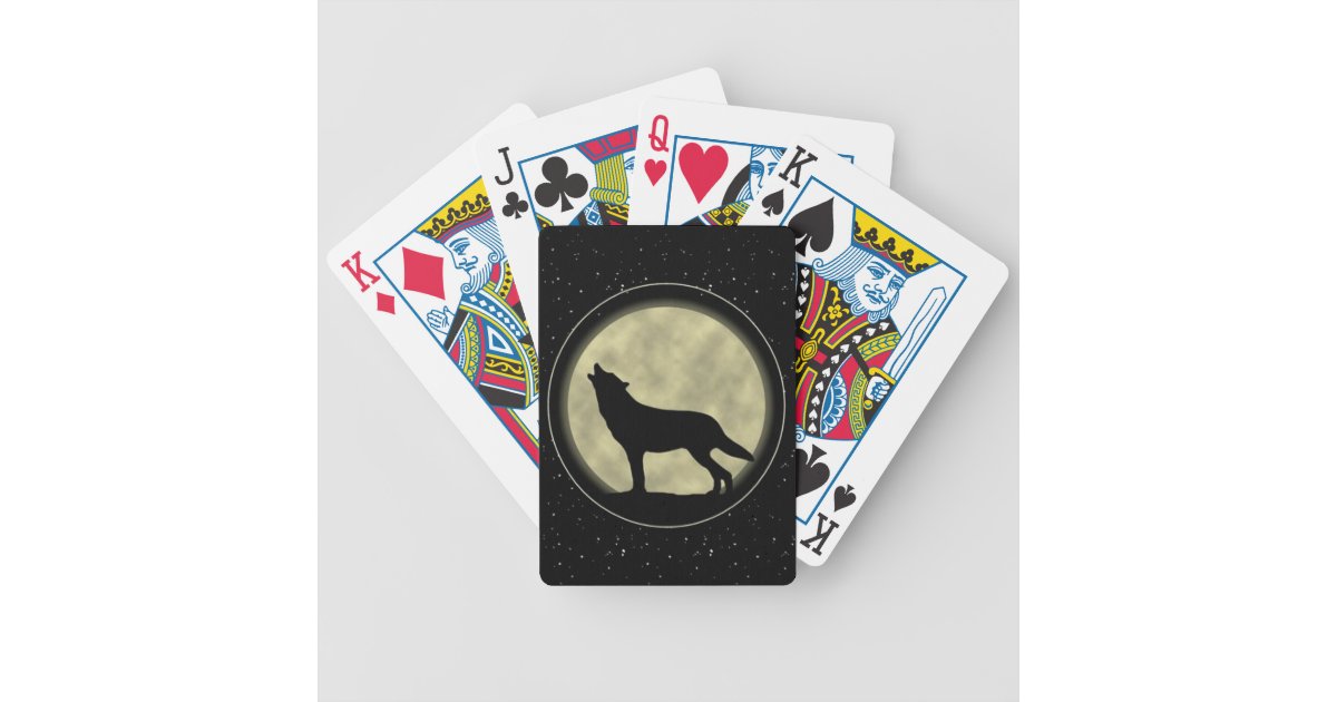 Wolf Silhouette, Bicycle Poker Playing Cards | Zazzle.com
