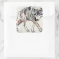 Wolf Square Sticker | Zazzle