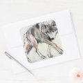 Wolf Square Sticker | Zazzle