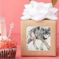 Wolf Square Sticker | Zazzle