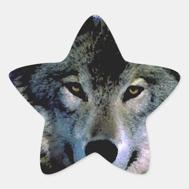 Wolf Star Sticker | Zazzle