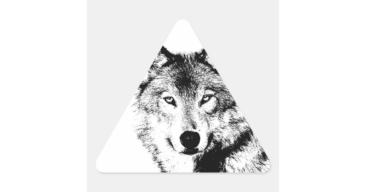 Wolf Triangle Sticker | Zazzle