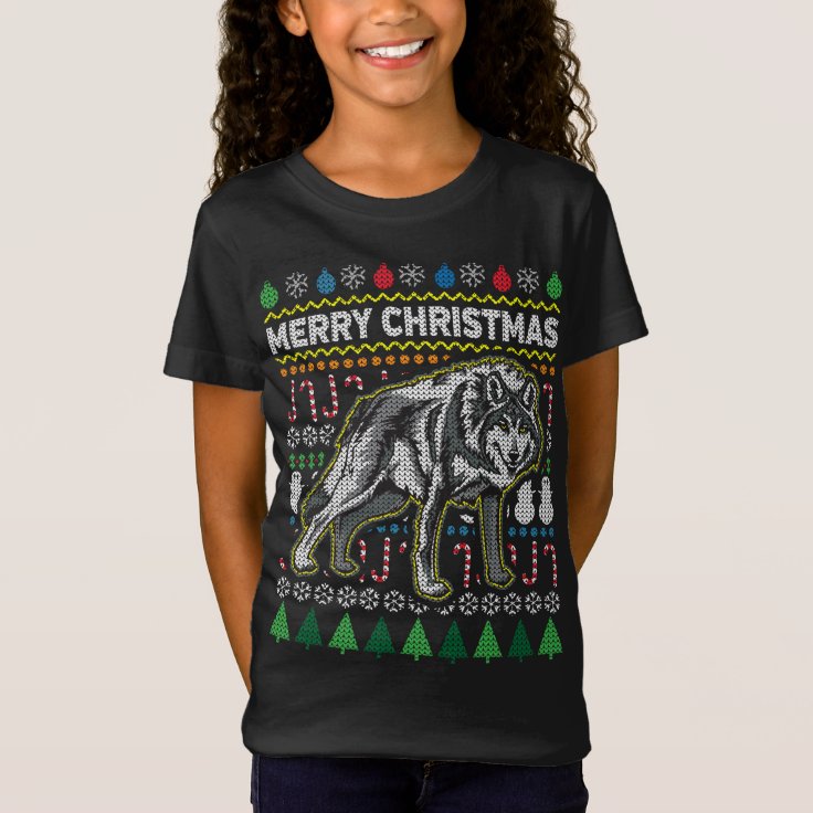 Wolf Ugly Christmas Sweater Wildlife Series | Zazzle
