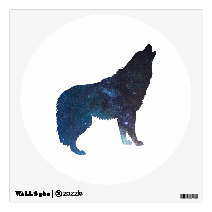 Wolf universe silhouette - Choose background color Wall Decal | Zazzle