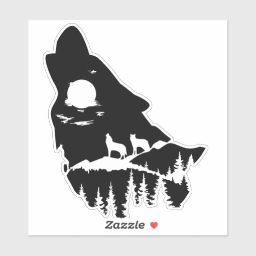 Wolf Vinyl Sticker. Sticker | Zazzle