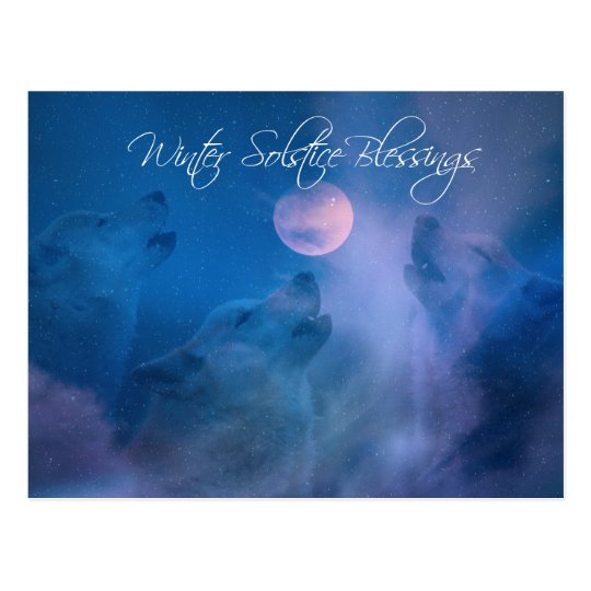 Wolf Winter Solstice Blessings Postcard | Zazzle.com