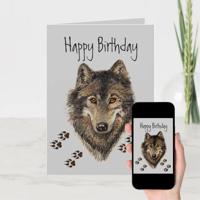 Wolf , Wolves,Tracks Animal Birthday Card | Zazzle
