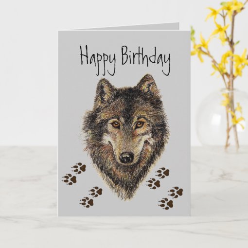 Wolf , Wolves,Tracks Animal Birthday Card | Zazzle