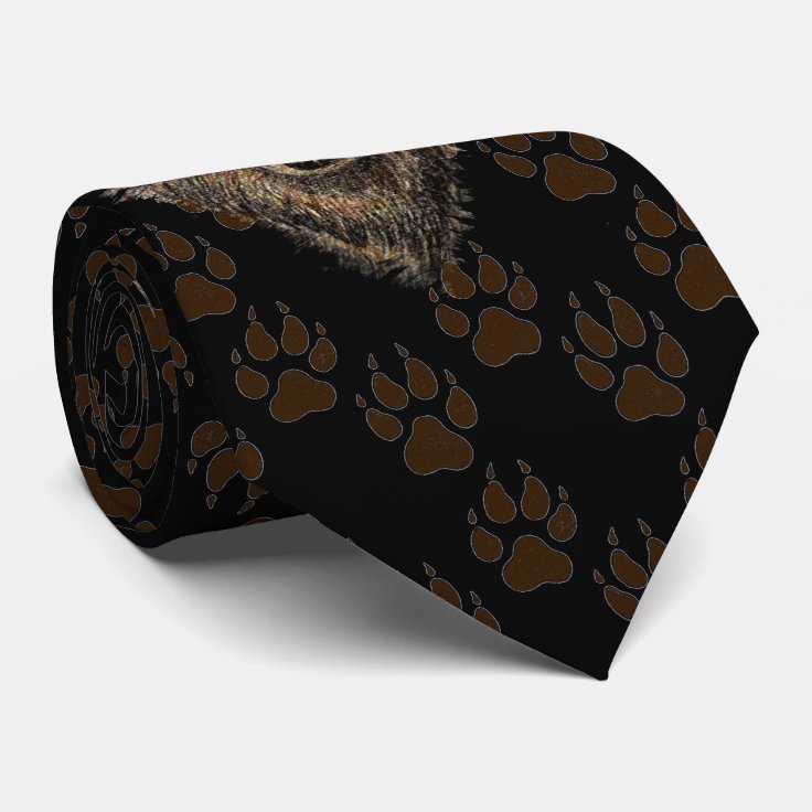 Wolf, Wolves Wild Animal Tracks Footprints Neck Tie | Zazzle