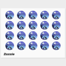 Wolf Wolves Wildlife Animals Blue Stickers | Zazzle