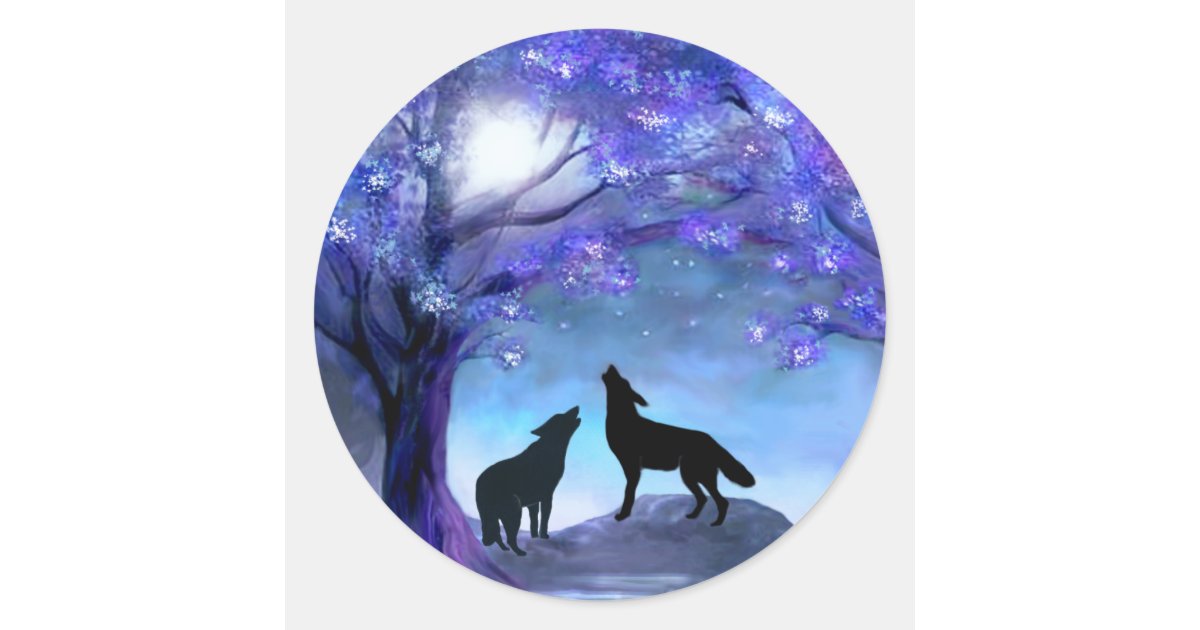 Wolf Wolves Wildlife Animals Blue Stickers | Zazzle