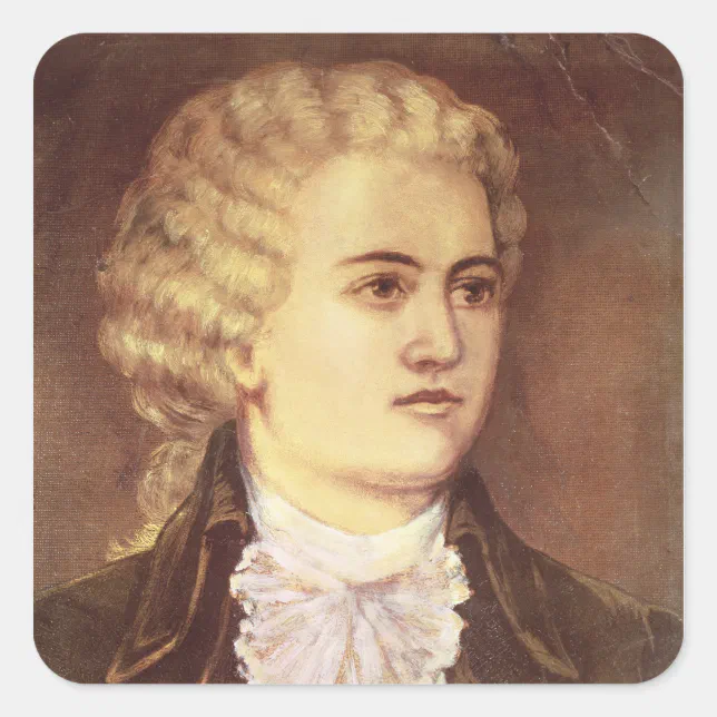 Wolfgang Amadeus Mozart during his stay Square Sticker | Zazzle