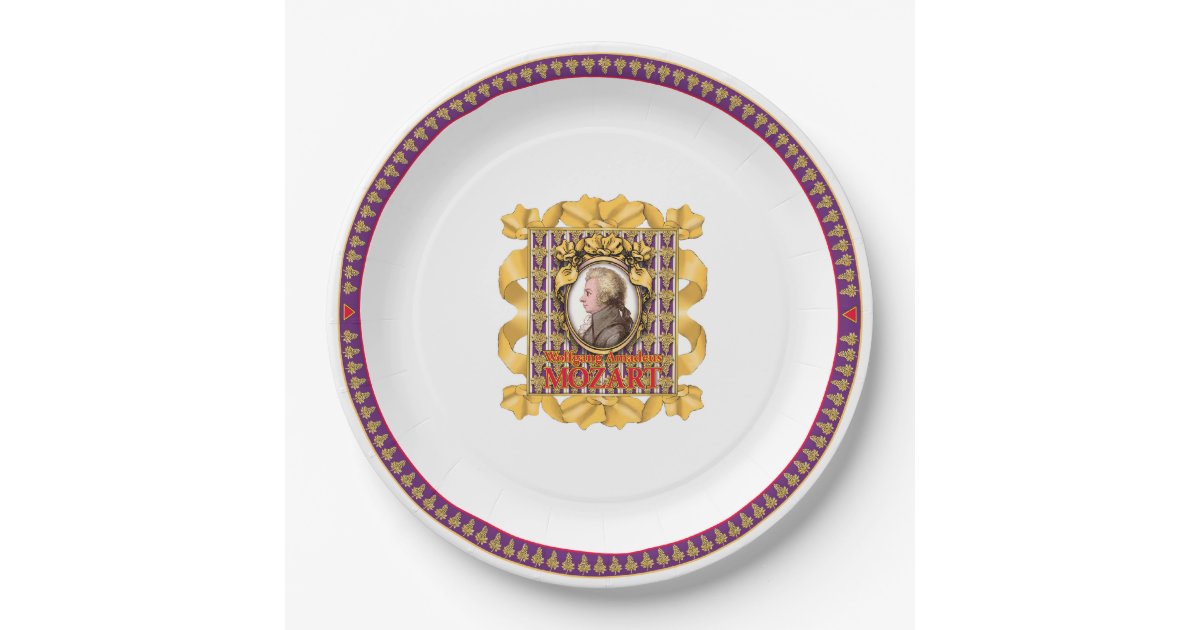 Wolfgang Amadeus Mozart Paper Plates | Zazzle