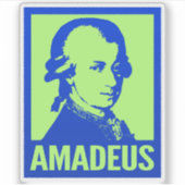Wolfgang Amadeus Mozart Pop Art Custom Cut Vinyl Sticker | Zazzle