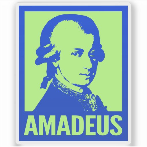 Wolfgang Amadeus Mozart Pop Art Custom Cut Vinyl Sticker | Zazzle