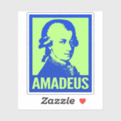 Wolfgang Amadeus Mozart Pop Art Custom Cut Vinyl Sticker | Zazzle