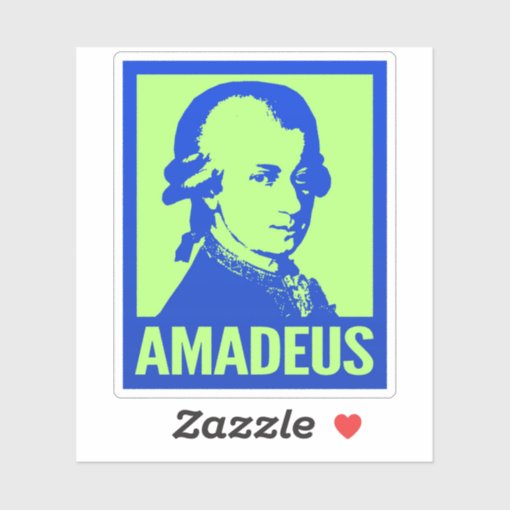 Wolfgang Amadeus Mozart Pop Art Custom Cut Vinyl Sticker | Zazzle