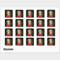 Wolfgang Amadeus Mozart Portrait Square Sticker | Zazzle