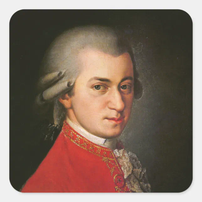 Wolfgang Amadeus Mozart Portrait Square Sticker | Zazzle