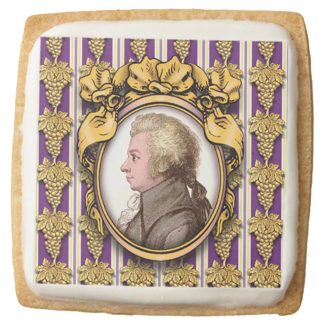 Wolfgang Amadeus Mozart Square Shortbread Cookie | Zazzle