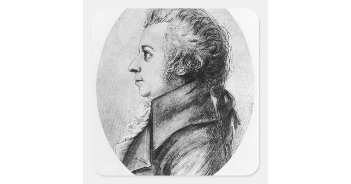 Wolfgang Amadeus Mozart Square Sticker | Zazzle