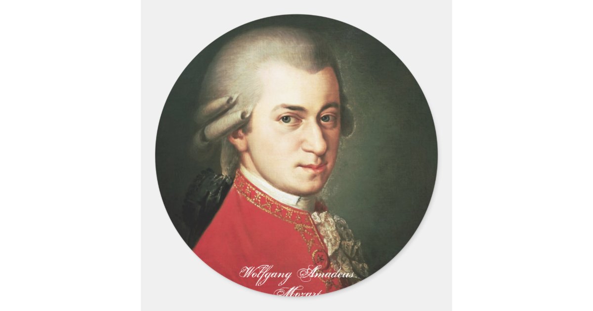 Wolfgang Amadeus Mozart Sticker | Zazzle