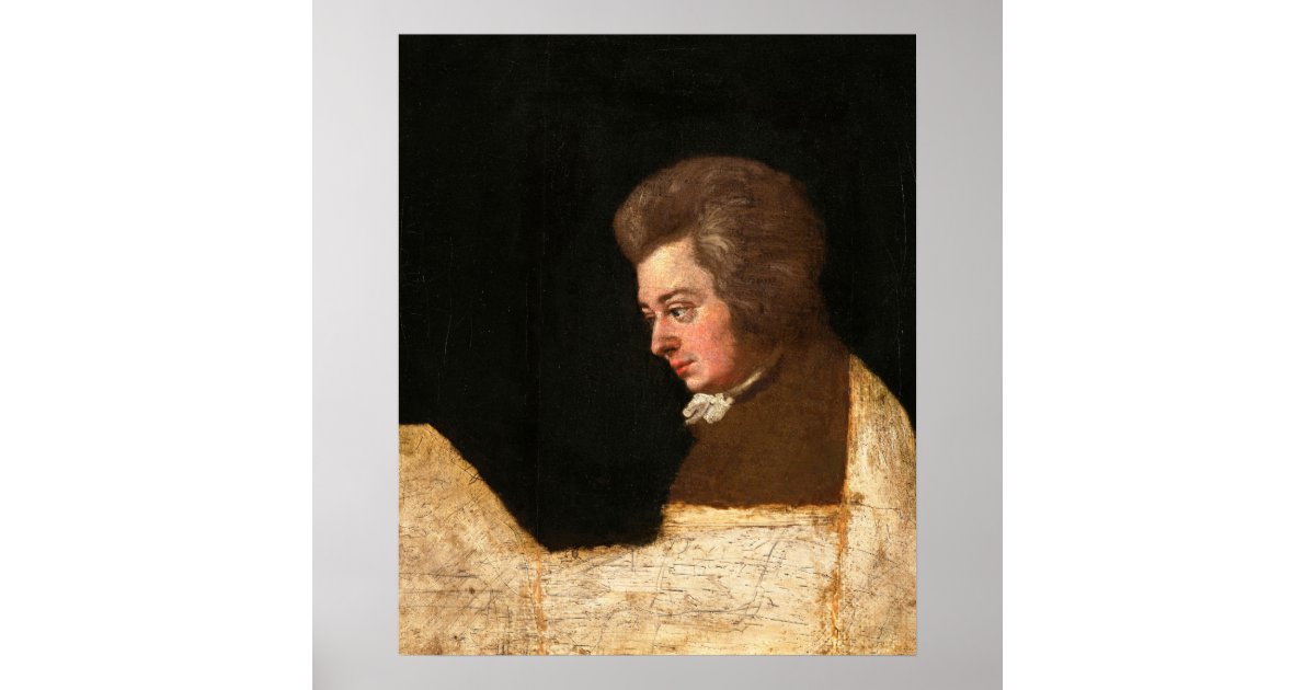 Wolfgang Amadeus Mozart, Unfinished Portrait, 1789 Poster | Zazzle