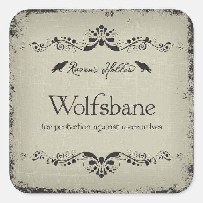 Wolfsbane Halloween Jar Sticker Label | Zazzle.com