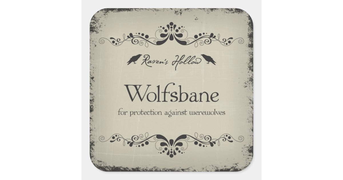 Wolfsbane Halloween Jar Sticker Label | Zazzle