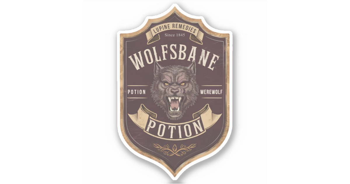 Wolfsbane Potion Label Sticker | Zazzle