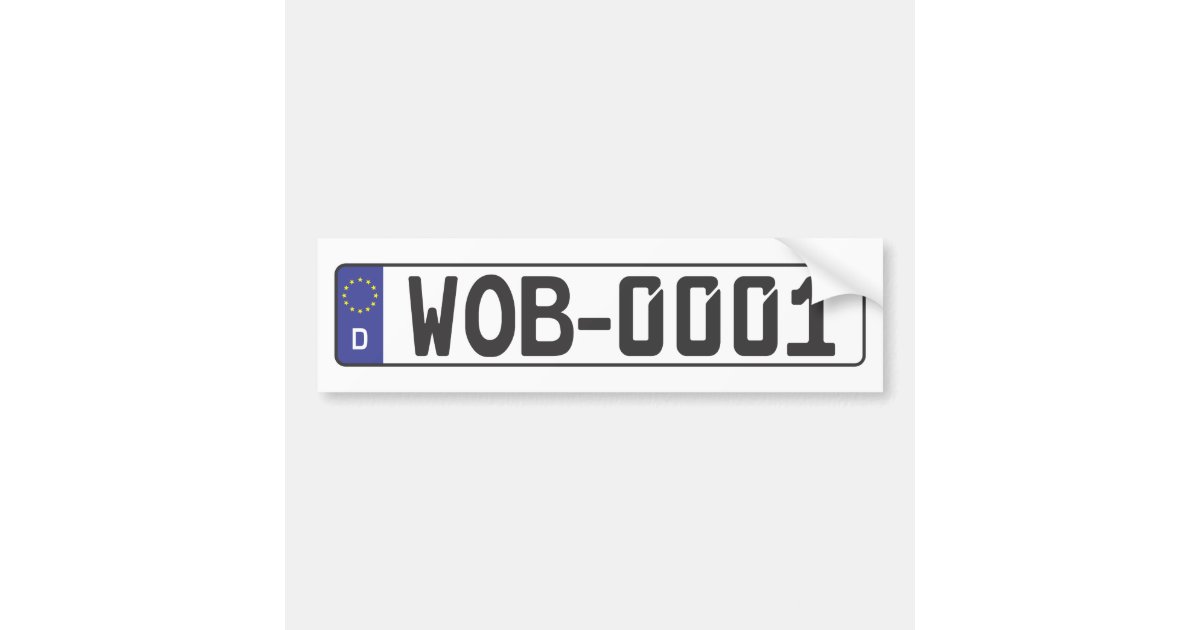 Wolfsburg License Plate Bumper Sticker | Zazzle