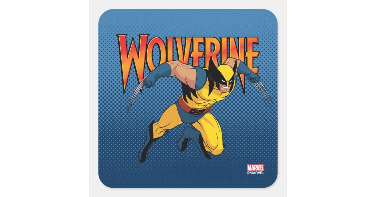 Wolverine Character Pose Square Sticker | Zazzle