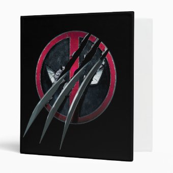 Wolverine Claws Slashing Deadpool Icon 3 Ring Binder | Zazzle