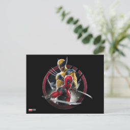 Wolverine & Deadpool in Slashed Icon Postcard | Zazzle
