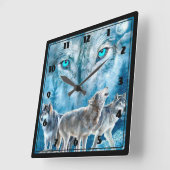 Wolves Square Wall Clock | Zazzle