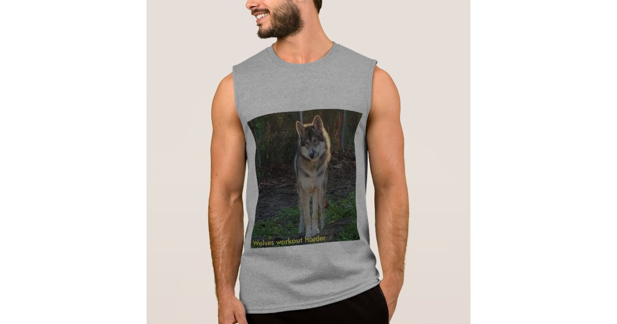 Wolves workout harder sleeveless shirt | Zazzle