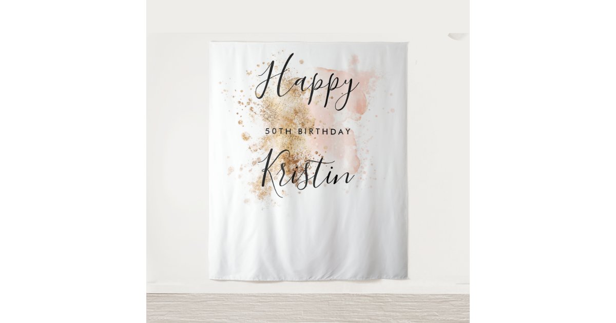 Woman 50th Birthday Photo Booth Backdrop | Zazzle